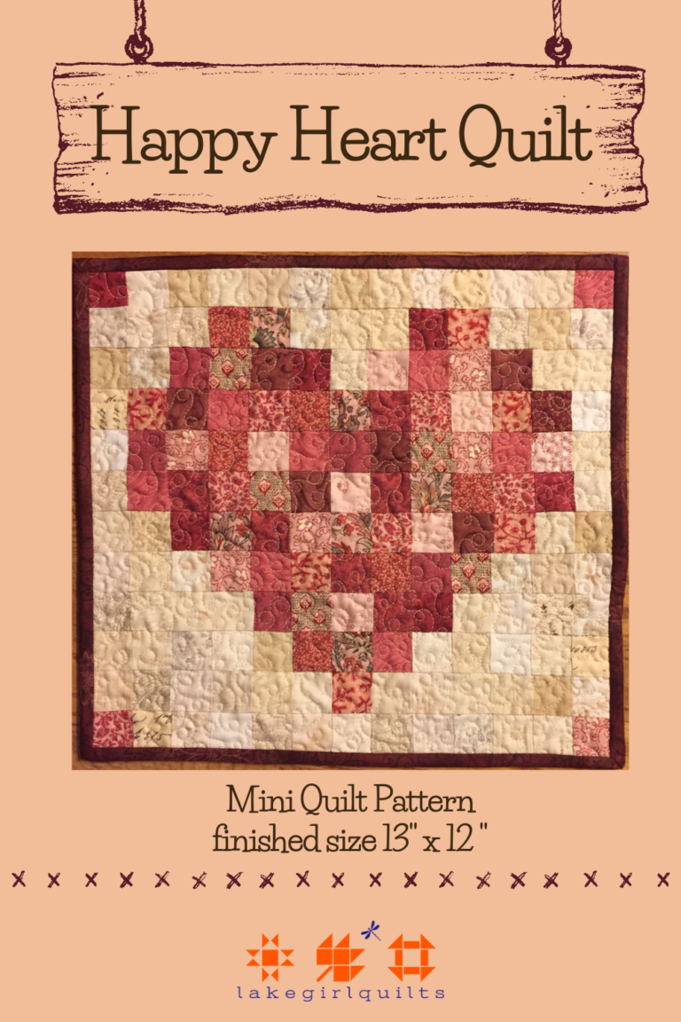 Happy Heart Quilt ~ A Scrappy Mini Quilt Pattern - lakegirlquilts