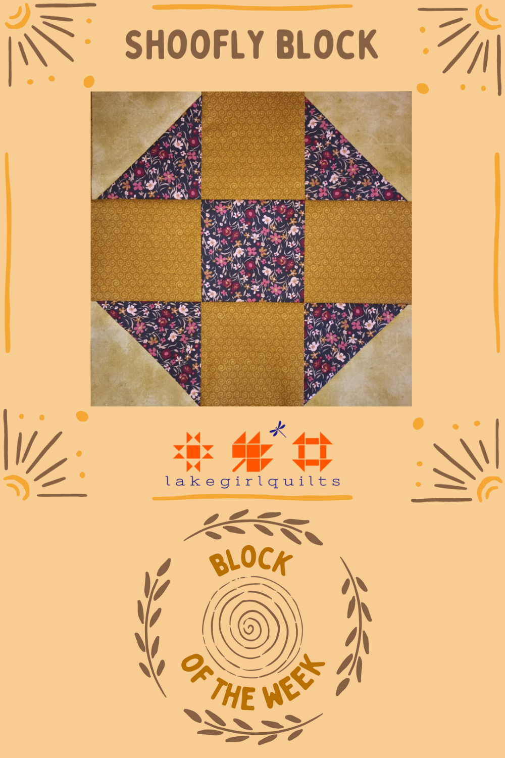 Shoofly Quilt Block ~ Week #2 Spring Block of the Week - lakegirlquilts