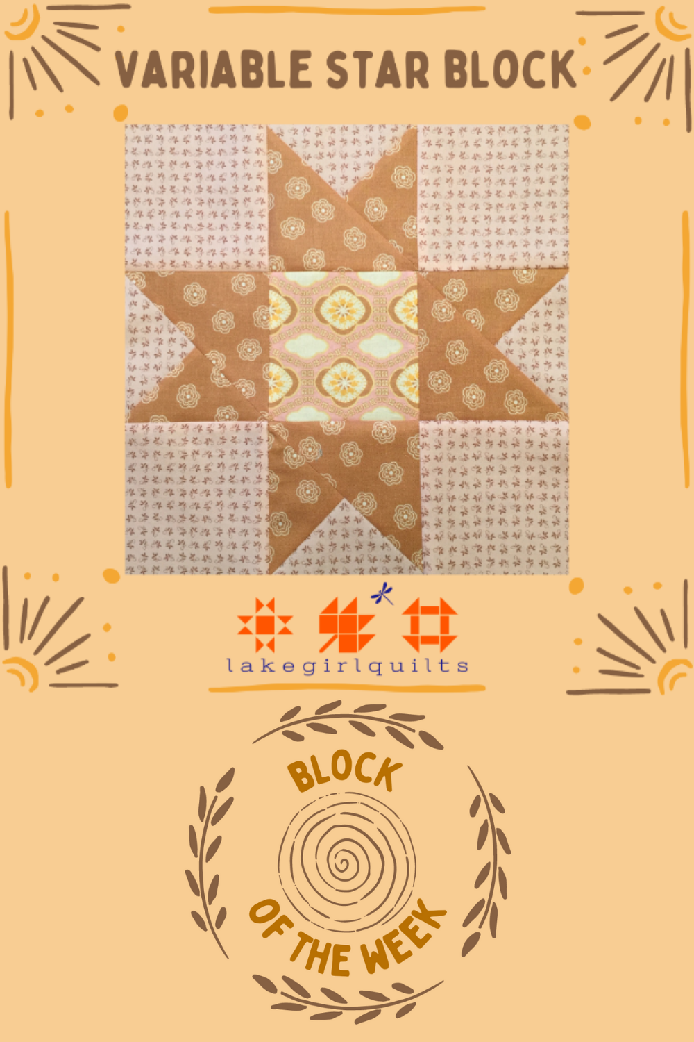 Variable Star Quilt Block ~ Week #7 Spring Block of the Week ...