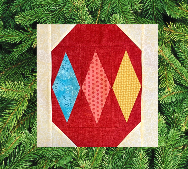 Ornament #1 Quilt Block Pattern for Shiny + Bright Quilt - lakegirlquilts