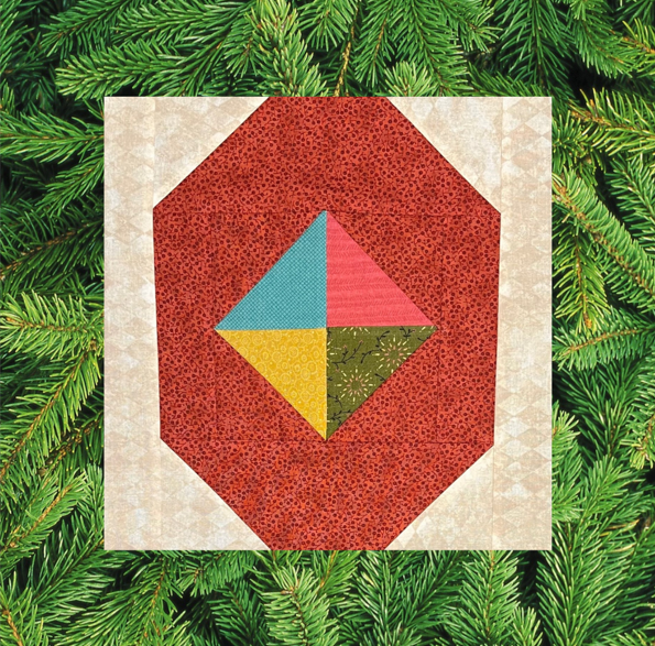 Ornament #8 Quilt Block for Shiny + Bright Quilt - lakegirlquilts